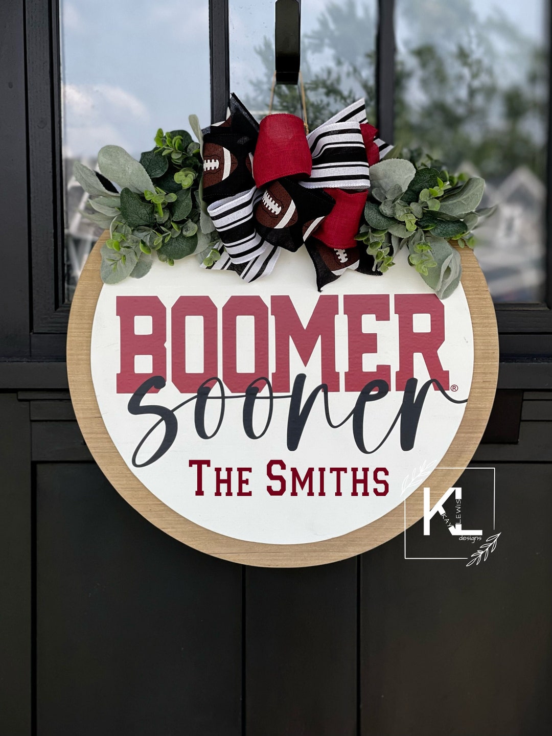 Oklahoma Sooners Front Door Decor | Boomer Sooner Sign | OU Wreath | OU ...