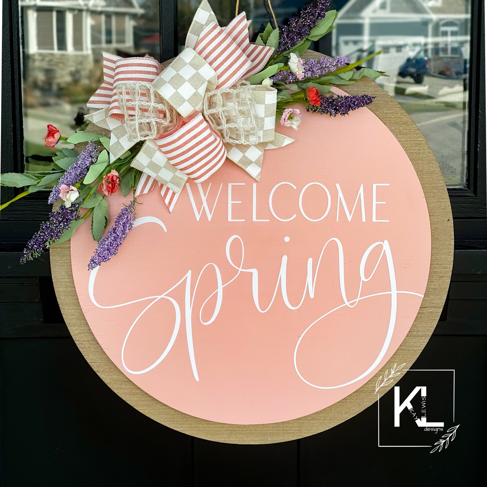 Welcome Spring Door Hanger | Front Door Decor | Spring Door Sign ...
