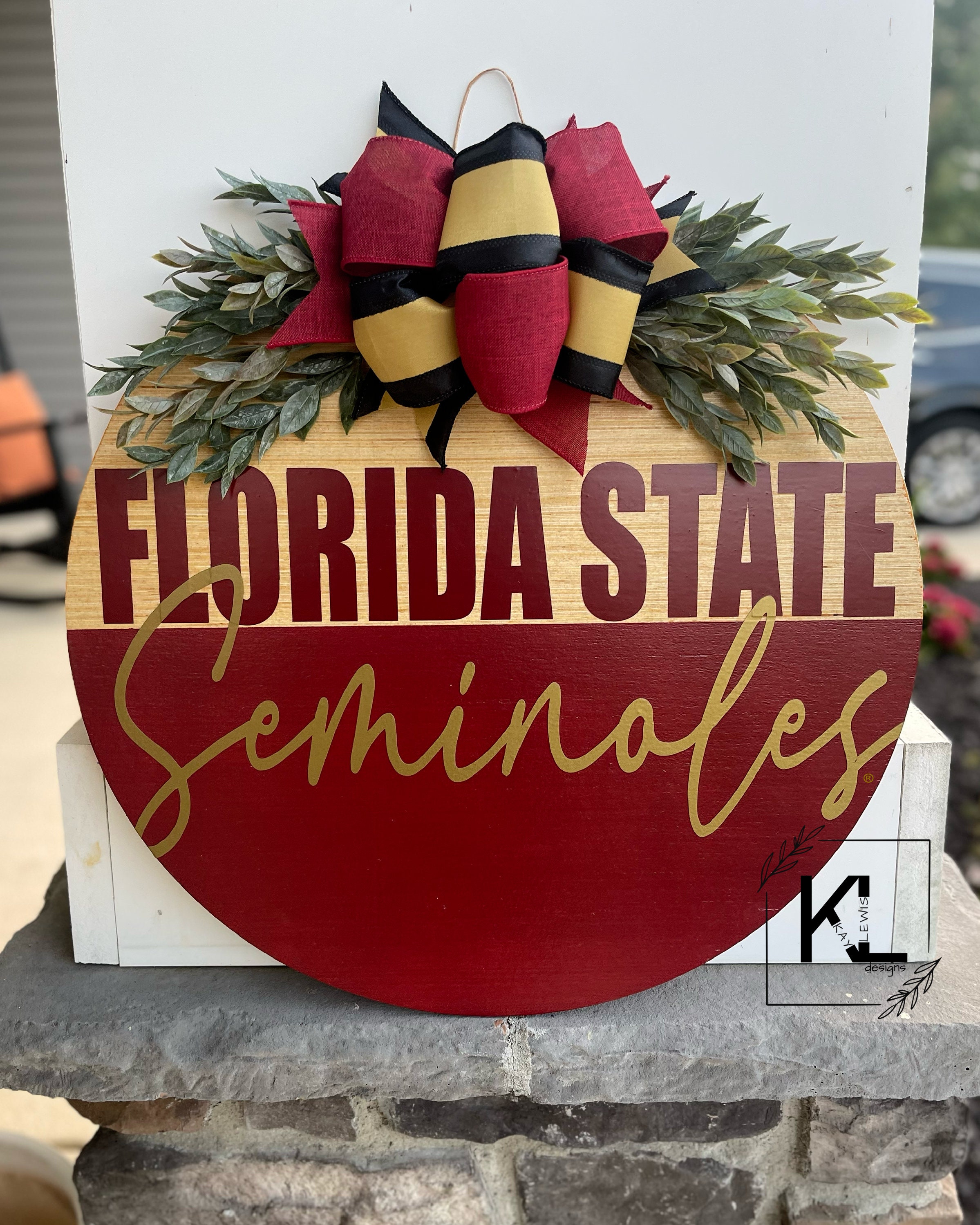 Florida State Front Door Decor | Noles Sign | FSU Wreath | Football ...