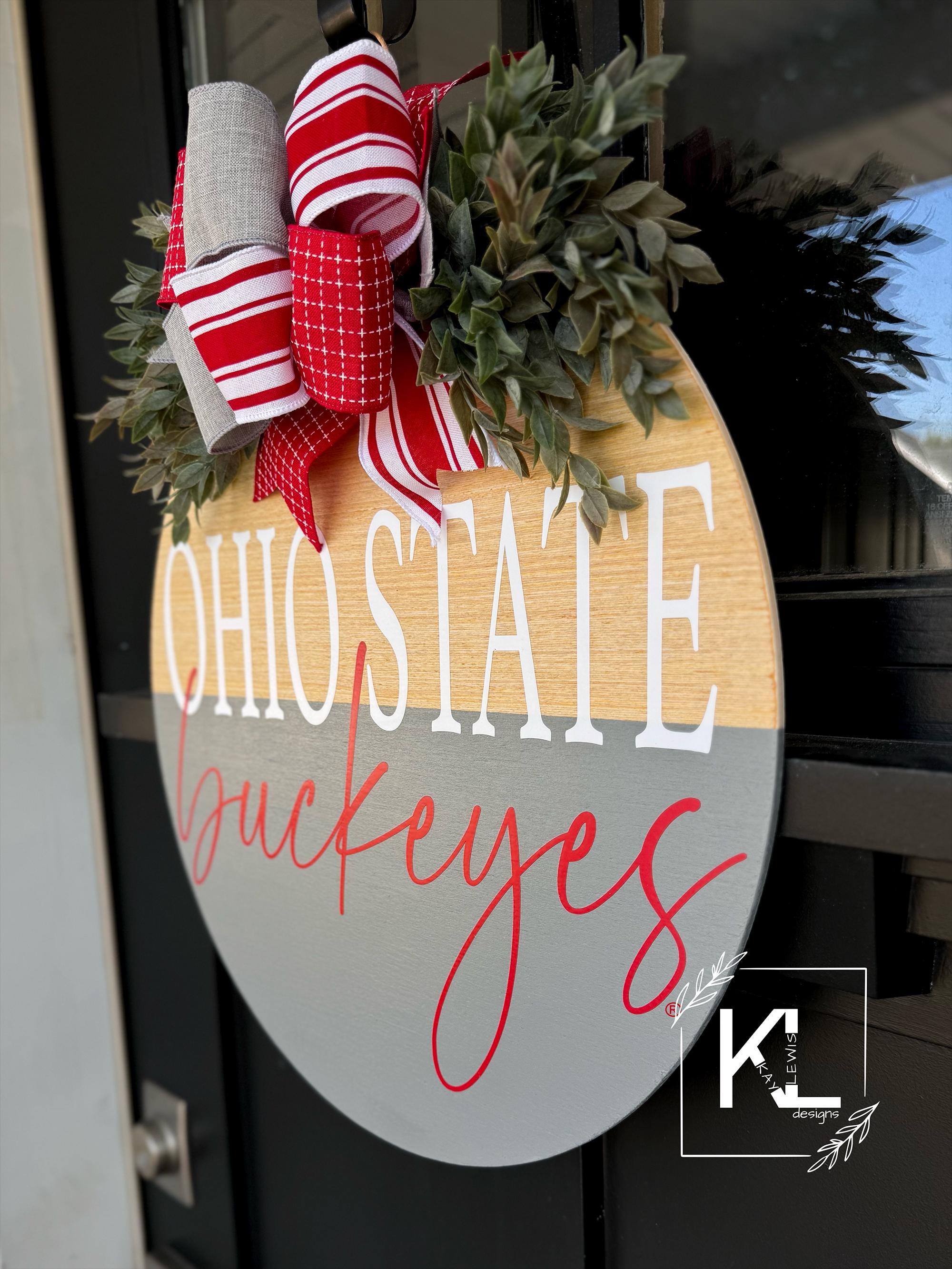 Ohio State Door Hanger | Ohio State Buckeyes | Ohio State Wreath ...