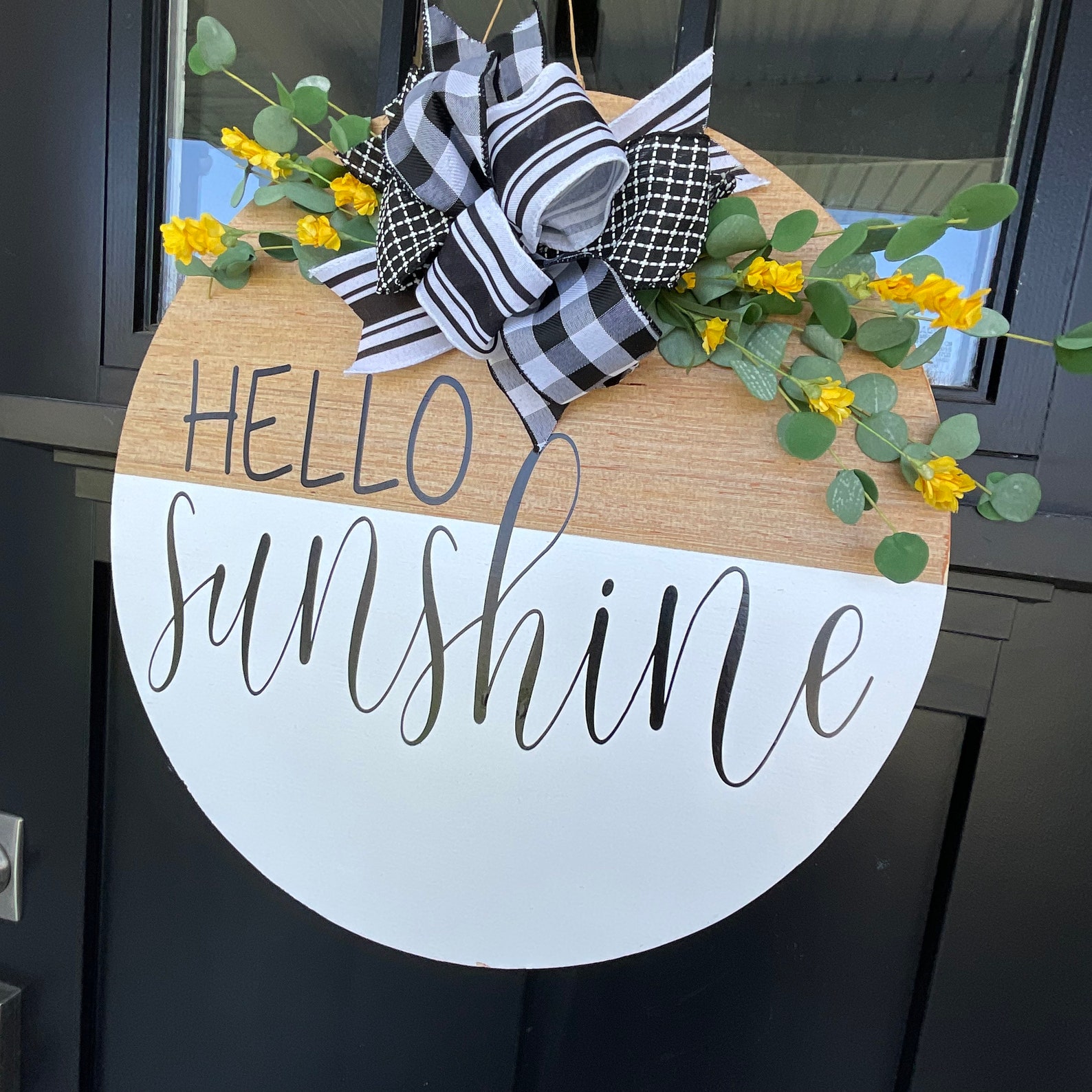 Hello Sunshine Door Hanger Front Door Decor Welcome Door - Etsy