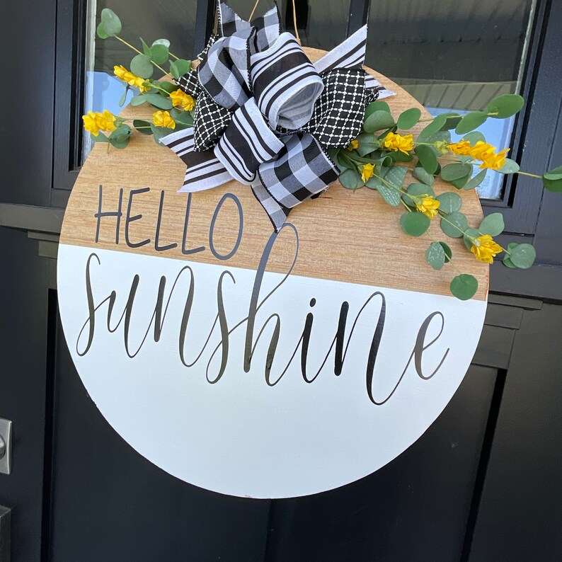 Hello Sunshine Door Hanger Front Door Decor Welcome Door - Etsy
