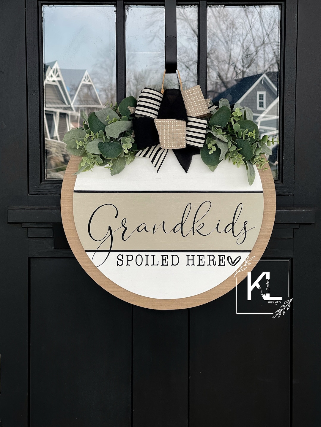 Grandparents Front Door Sign | Front Door Wreath | Grandkids Spoiled ...