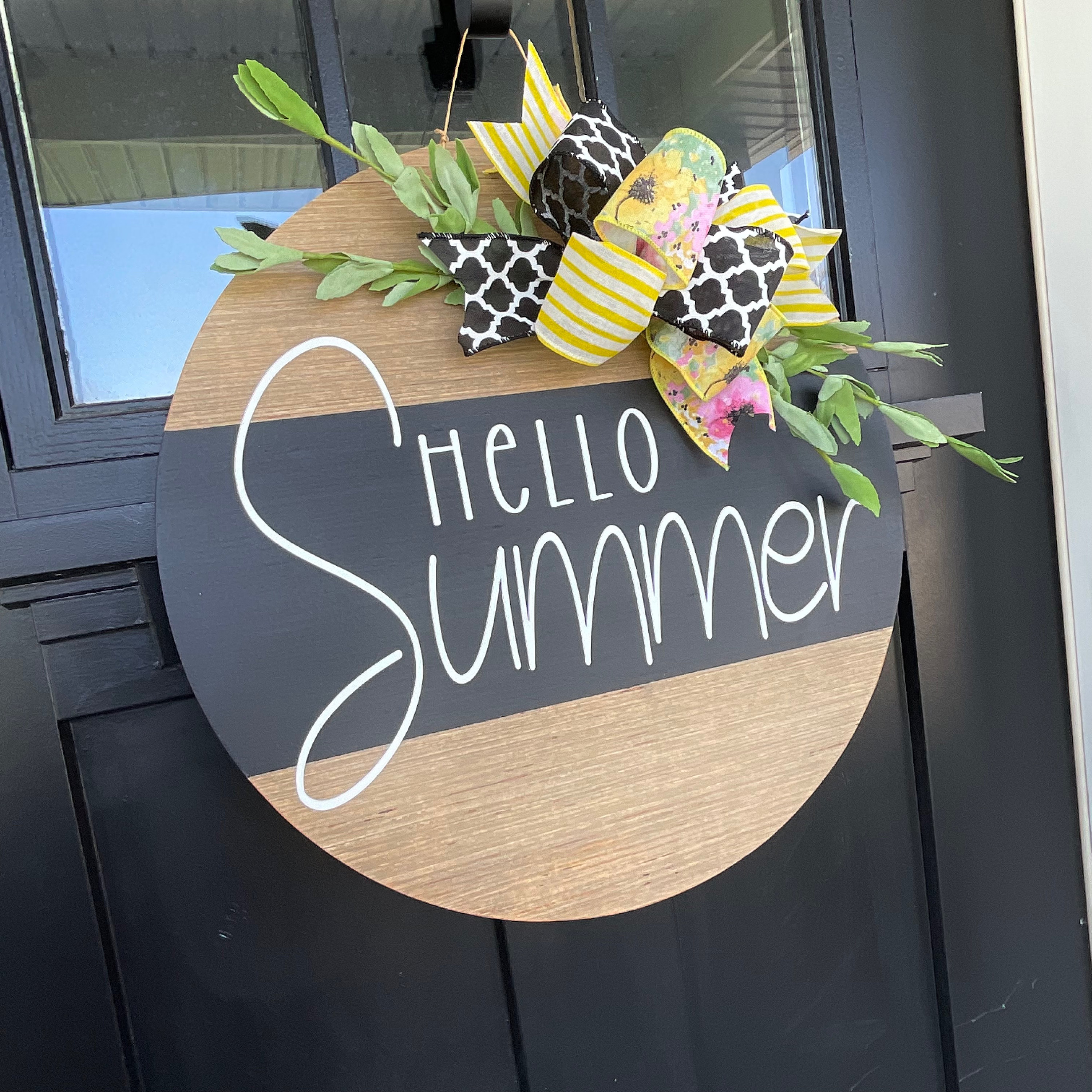 Hello Summer Door Hanger Hello Summer Door Sign Hello - Etsy