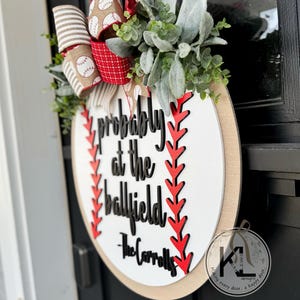 Sports Front Door Decor | Baseball Welcome Sign | Spring Wreath ...