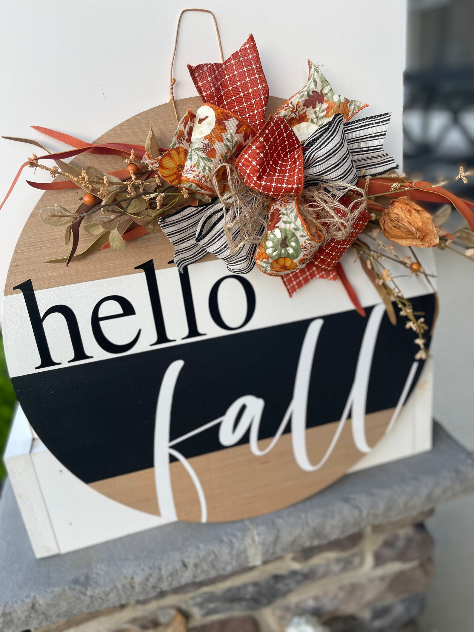 Hello Fall Door Hanger Fall Decor Front Door Decor Fall - Etsy