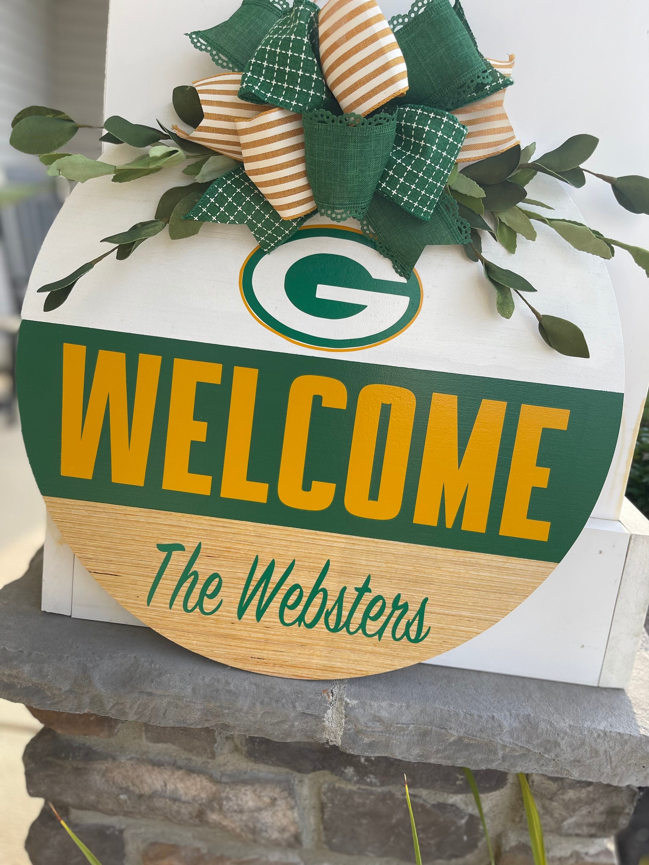 Green Bay Welcome Sign Front Door Decor Green Bay Packers - Etsy