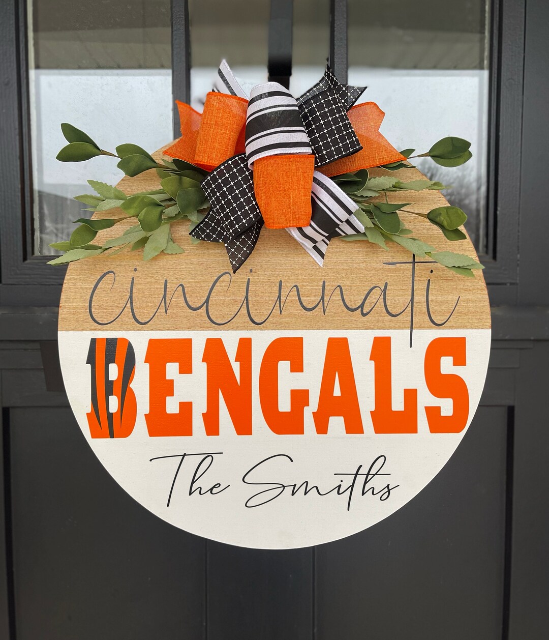 Cincinnati Bengals Door Hanger Front Door Decor Cincinnati Bengals Door ...
