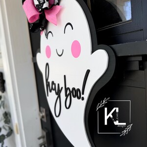 Halloween Front Door Decor | Halloween Wreath | Hey Boo | Halloween ...
