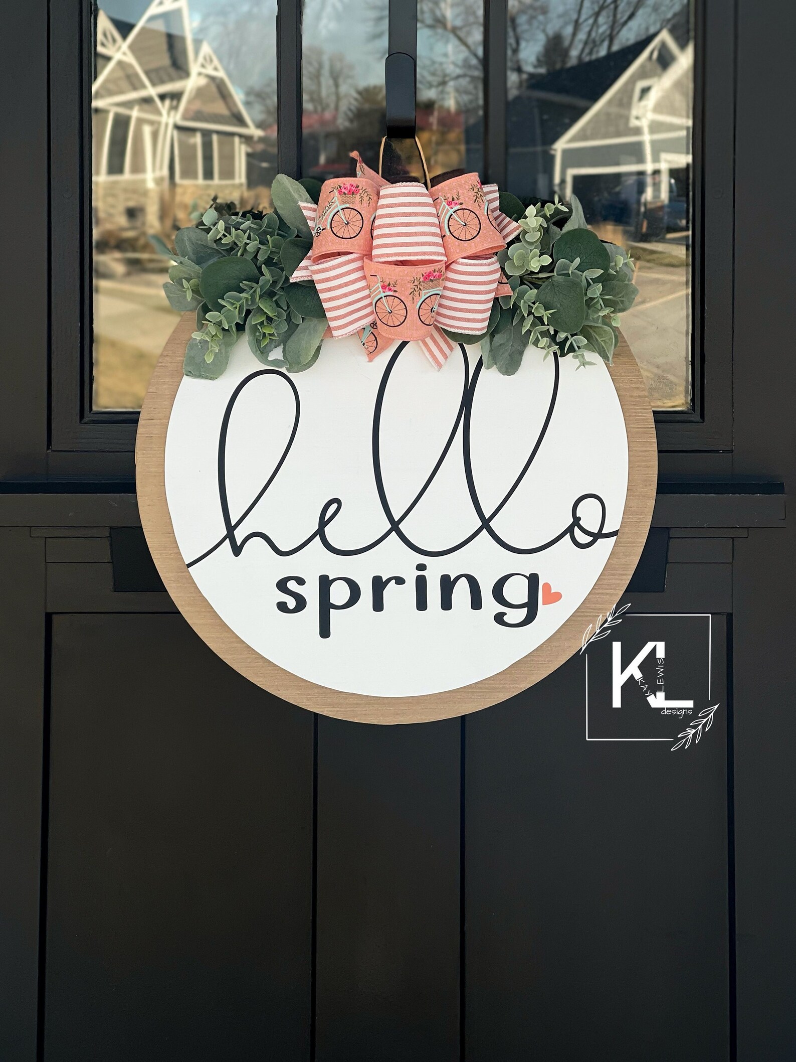 Hello Spring Door Hanger | Front Door Decor | Spring Door Sign | Spring ...