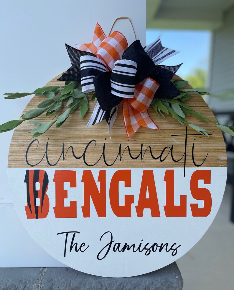 Cincinnati Bengals Door Hanger Front Door Decor Cincinnati - Etsy
