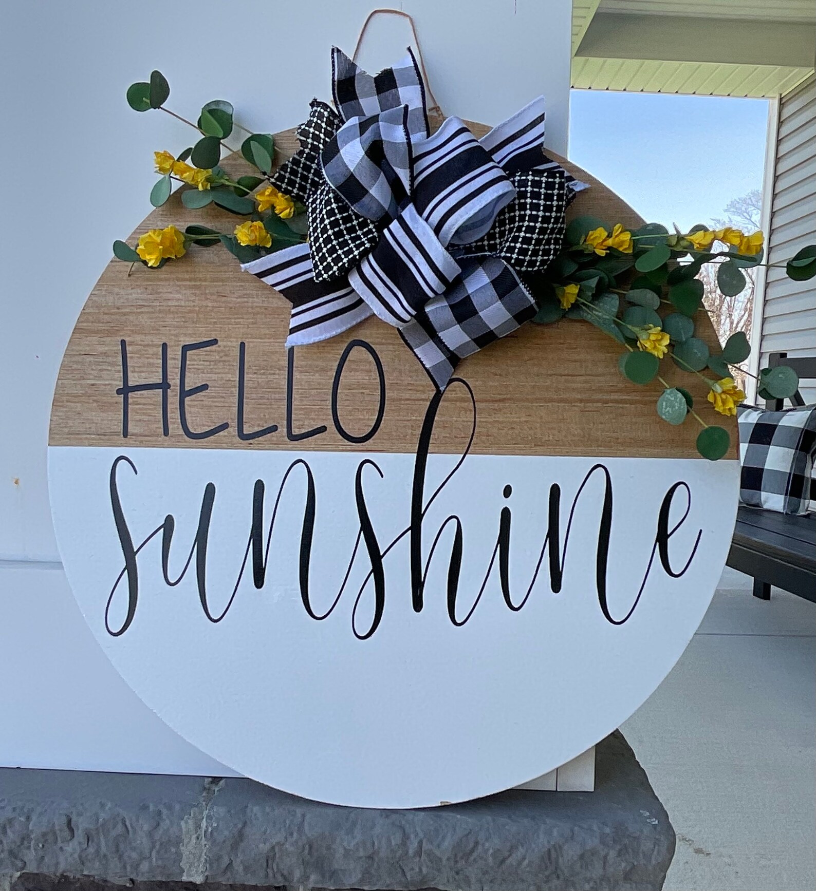 Hello Sunshine Door Hanger Front Door Decor Welcome Door - Etsy