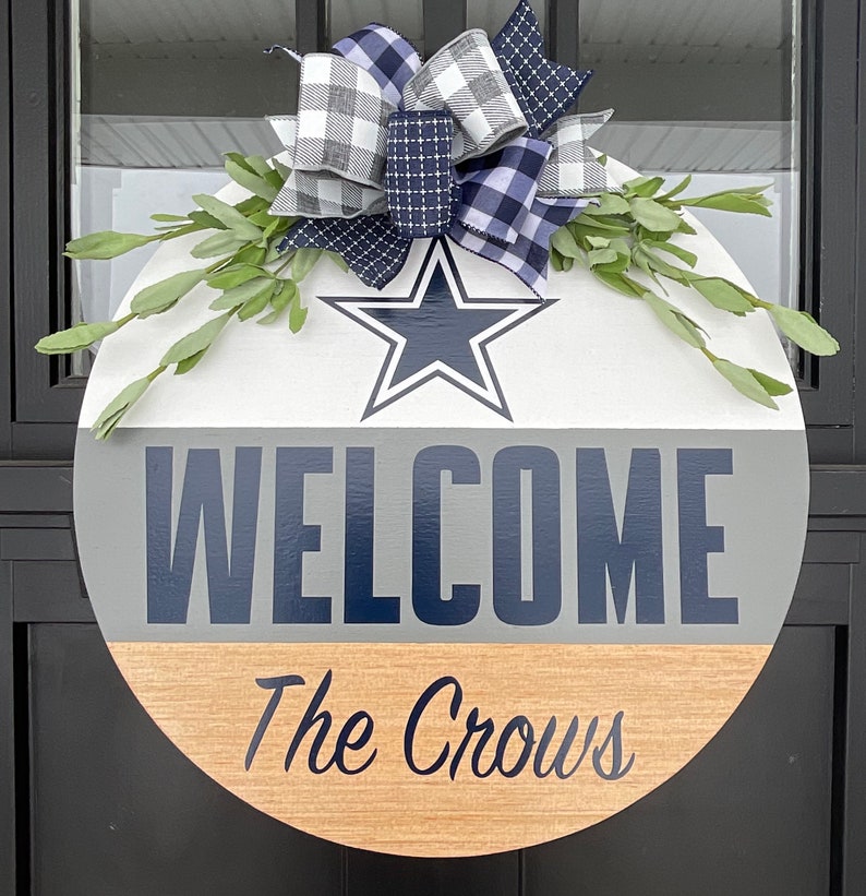 Cowboys Welcome Sign Front Door Decor Dallas Cowboys - Etsy