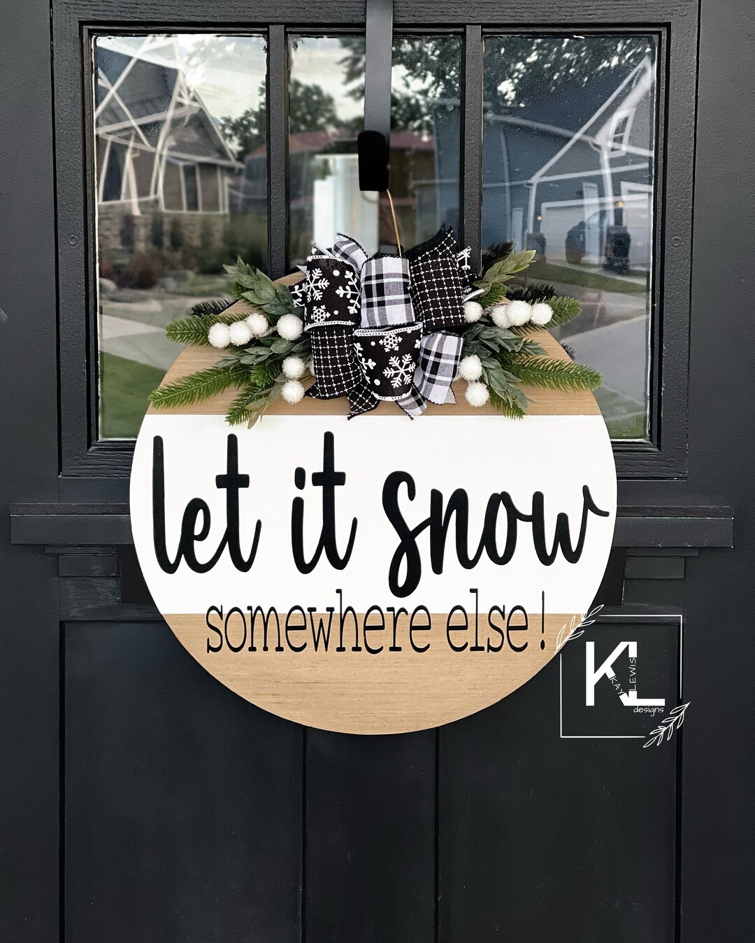 Winter Front Door Decor | Front Door Wreath | Funny Door Hanger ...