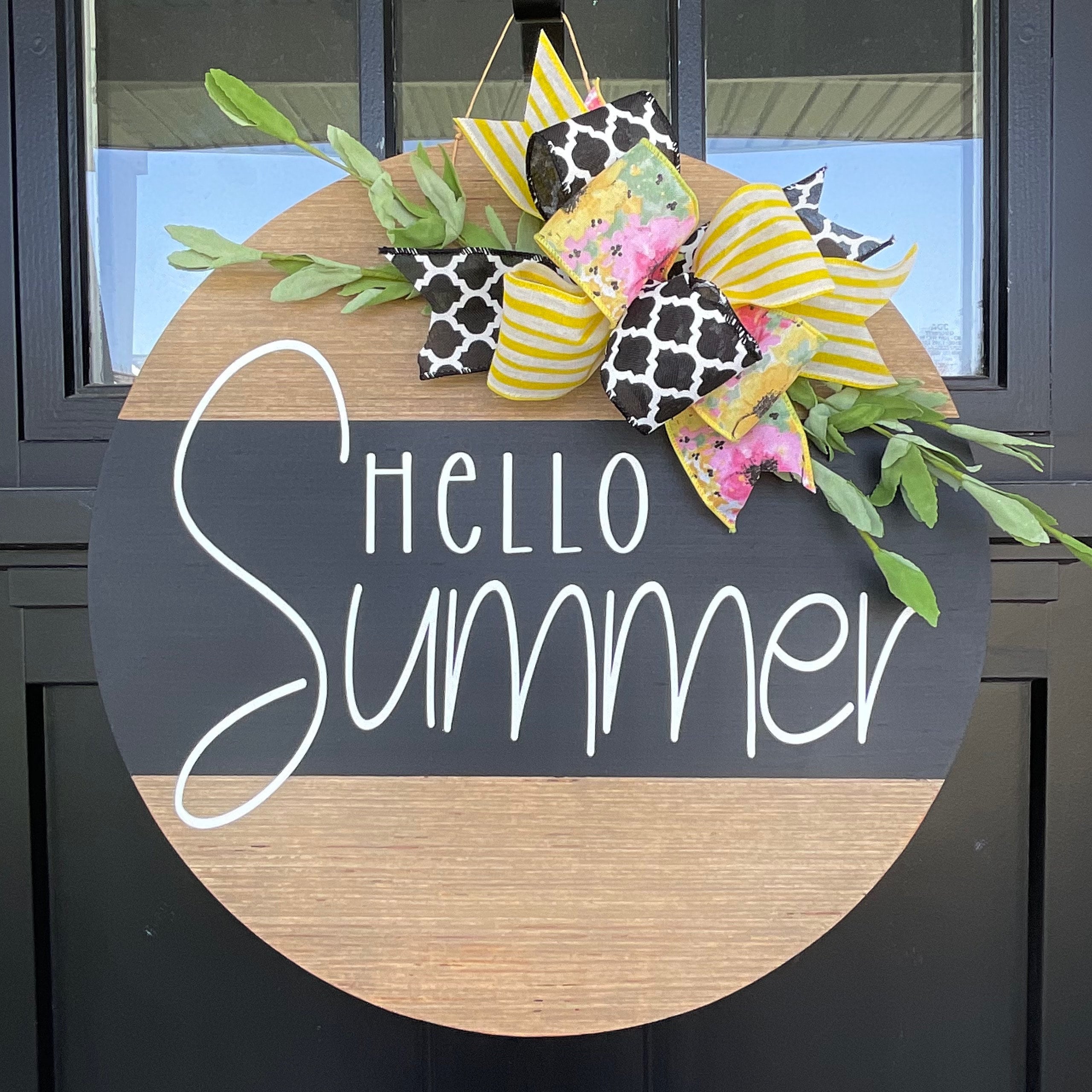 Hello Summer Door Hanger Hello Summer Door Sign Hello - Etsy
