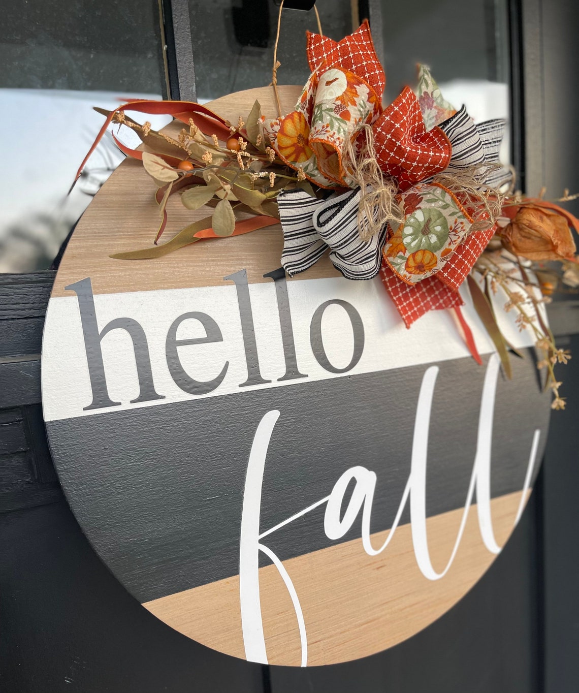 Hello Fall Door Hanger Fall Decor Front Door Decor Fall - Etsy