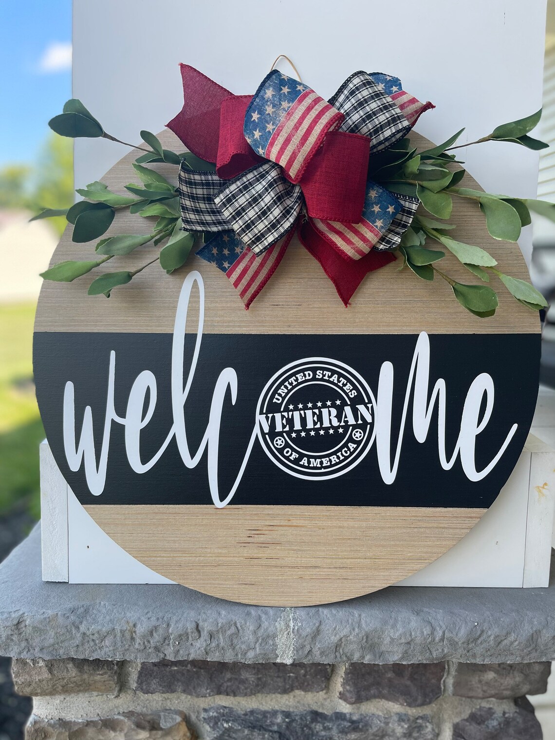 Veteran Door Hanger | Marine Sign | Army Sign | Patriotic Decor | Front ...
