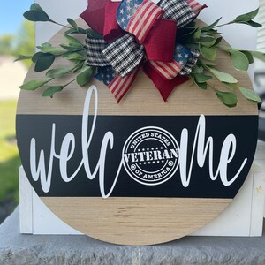 Veteran Door Hanger | Marine Sign | Army Sign | Patriotic Decor | Front ...