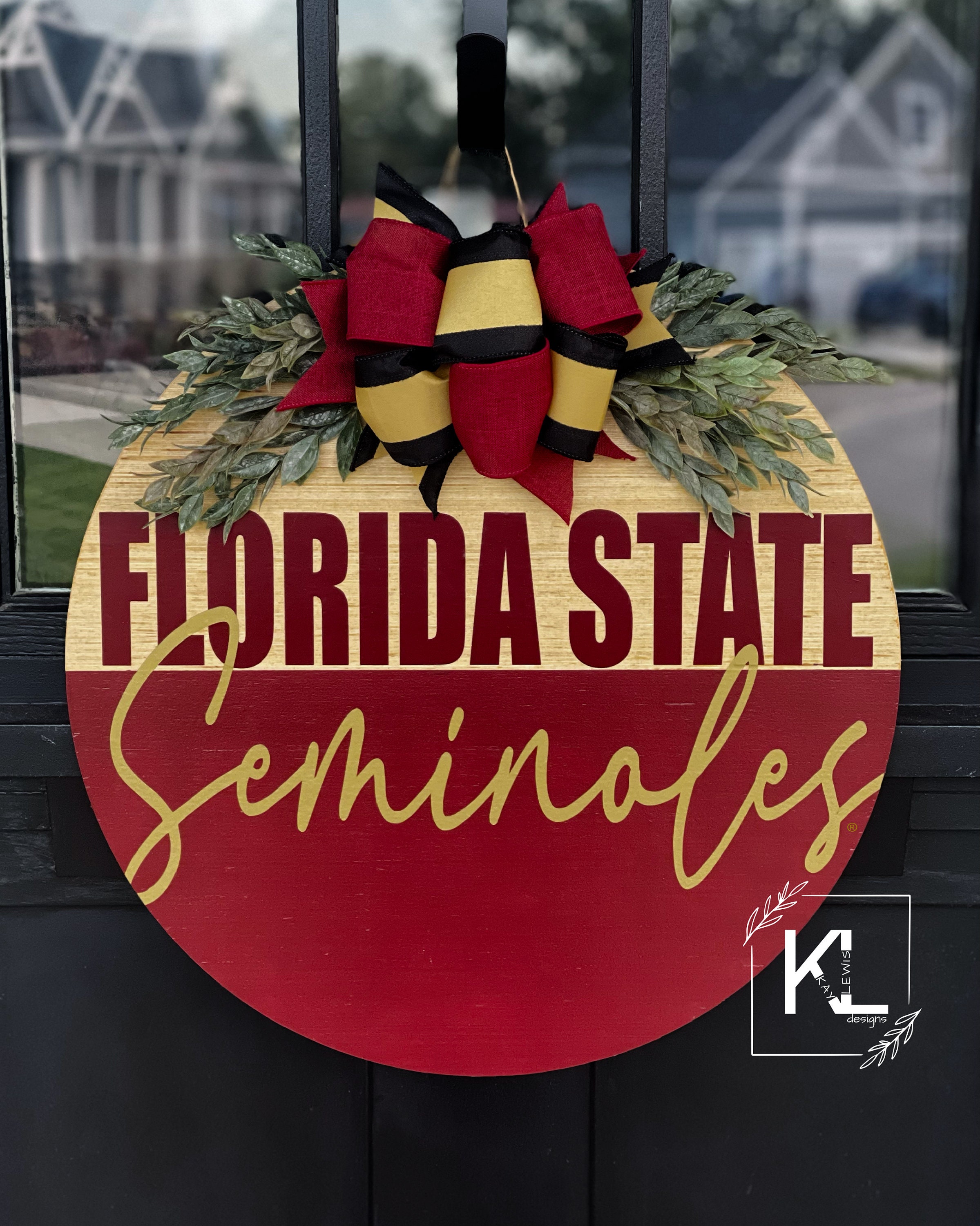 Florida State Front Door Decor | Noles Sign | FSU Wreath | Football ...