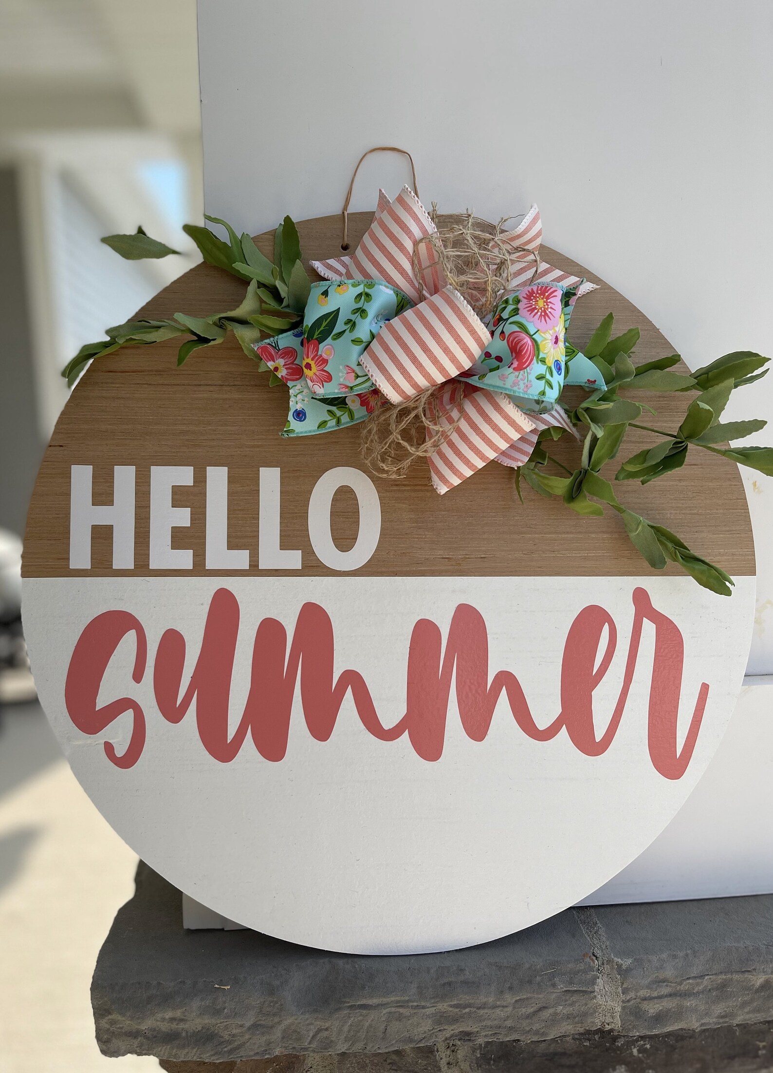Hello Summer Door Hanger Front Door Decor Summer Door Sign | Etsy