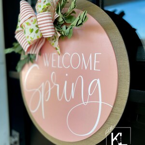 Hello Spring Door Hanger | Front Door Decor | Spring Door Sign | Spring ...