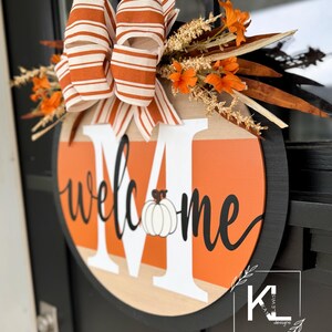 Fall Front Door Decor | Last Name/initial | Fall Wreath | Fall Door ...