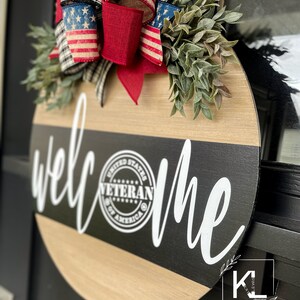 Veteran Door Hanger | Military Wreath | Army Sign | Patriotic Decor ...