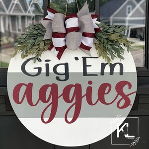 Texas A&M Front Door Decor | Aggies Sign | Texas Aggies Wreath ...