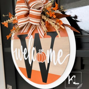 Fall Front Door Decor | Last Name/initial | Fall Wreath | Fall Door ...