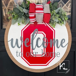 Ohio State Door Hanger | Ohio State Buckeyes | Ohio State Wreath ...