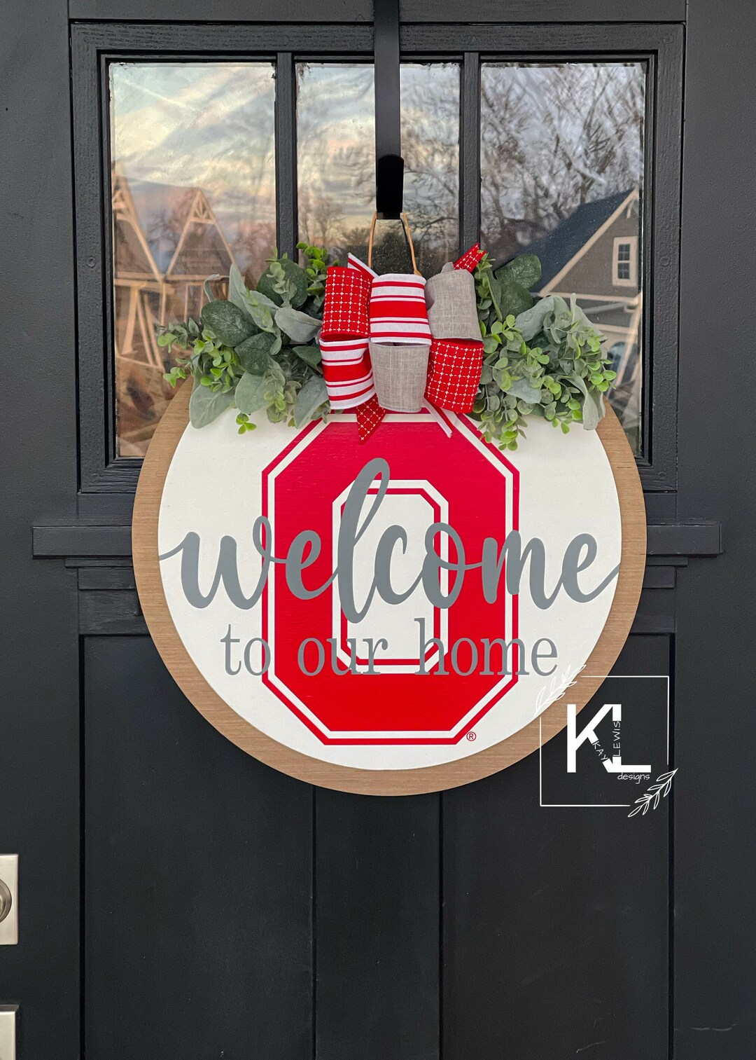 Ohio State Door Hanger | Ohio State Buckeyes | Ohio State Wreath ...