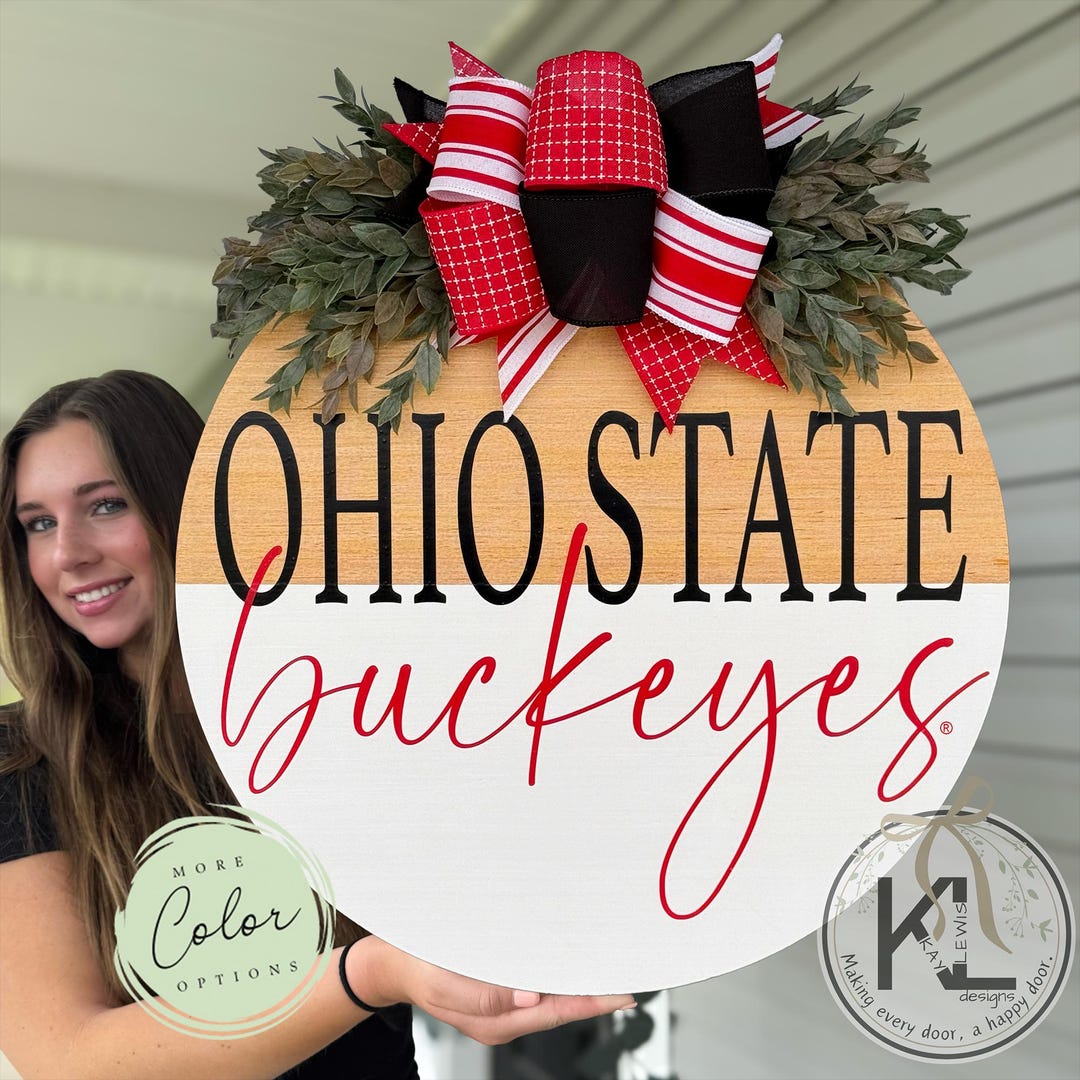 Ohio State Door Hanger | Ohio State Buckeyes | Ohio State Wreath ...