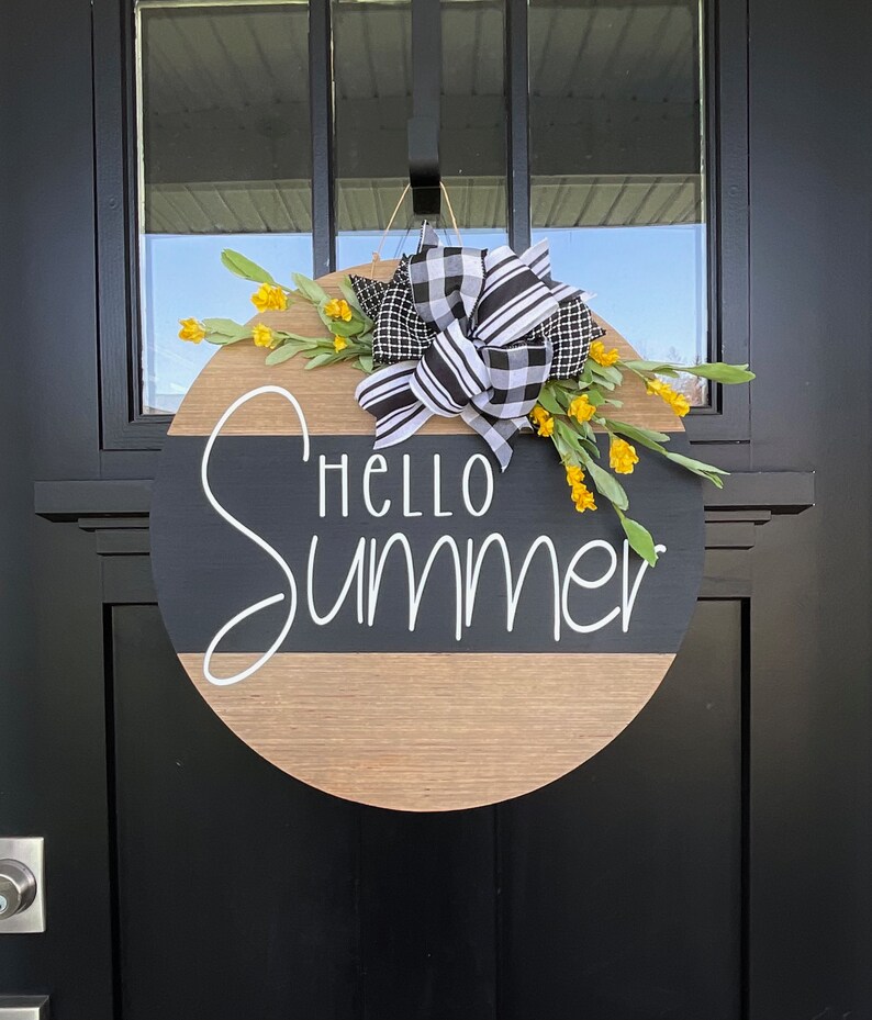 Hello Summer Door Hanger Summerfront Door Decor Summer - Etsy