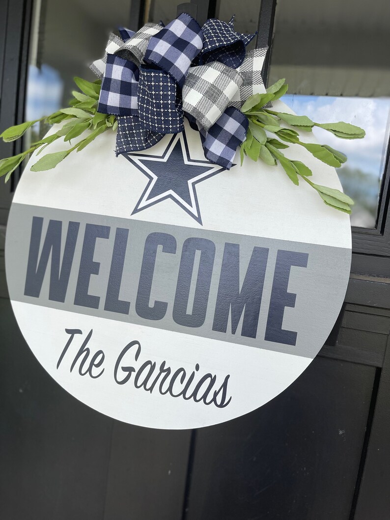 Cowboys Welcome Sign Front Door Decor Dallas Cowboys - Etsy