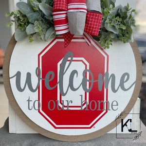 Ohio State Door Hanger | Ohio State Buckeyes | Ohio State Wreath ...