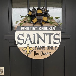 New Orleans Saints Door Hanger Front Door Decor Saints Door Sign New ...