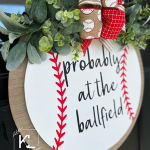 Front Door Decor Welcome Sign Baseball Summer Wreath Baseball Decor ...