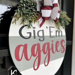 Texas A&M Front Door Decor | Aggies Sign | Texas Aggies Wreath ...