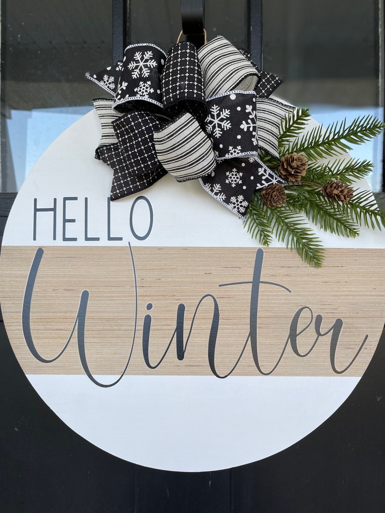 Winter Front Door Decor Front Door Wreath Winter Wreath - Etsy