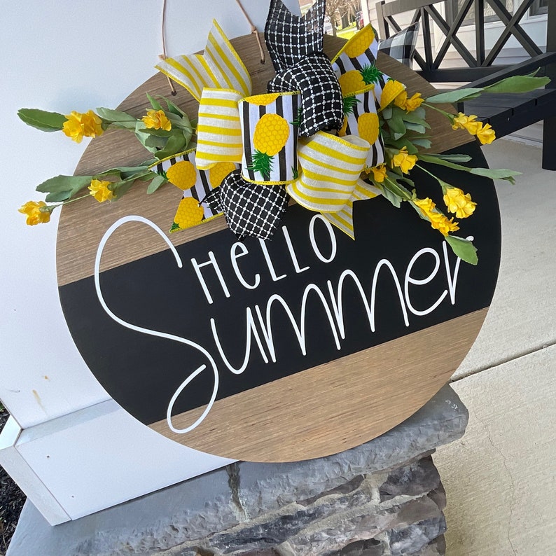 Hello Summer Door Hanger Summerfront Door Decor Summer - Etsy