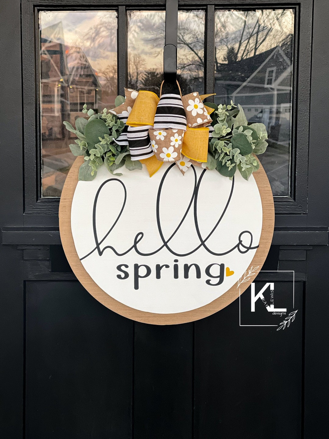 Hello Spring Door Hanger | Front Door Decor | Spring Door Sign | Spring ...