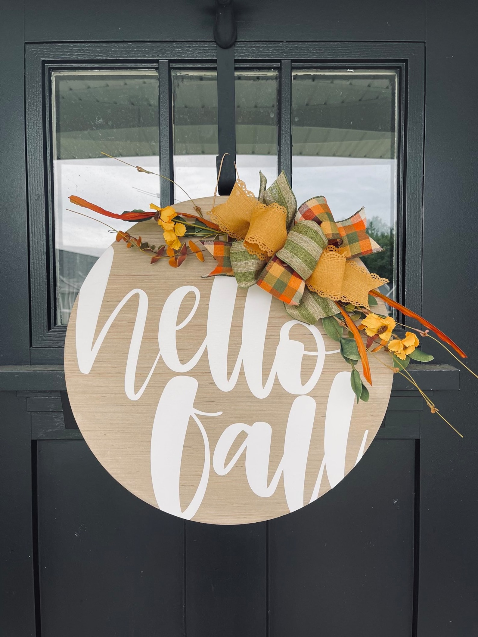 Hello Fall Door Hanger | Fall Decor | Front Door Decor | Fall Porch ...
