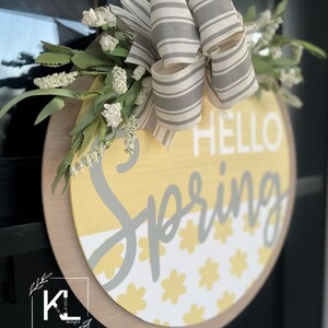 Hello Spring Door Hanger | Front Door Decor | Spring Door Sign | Spring ...