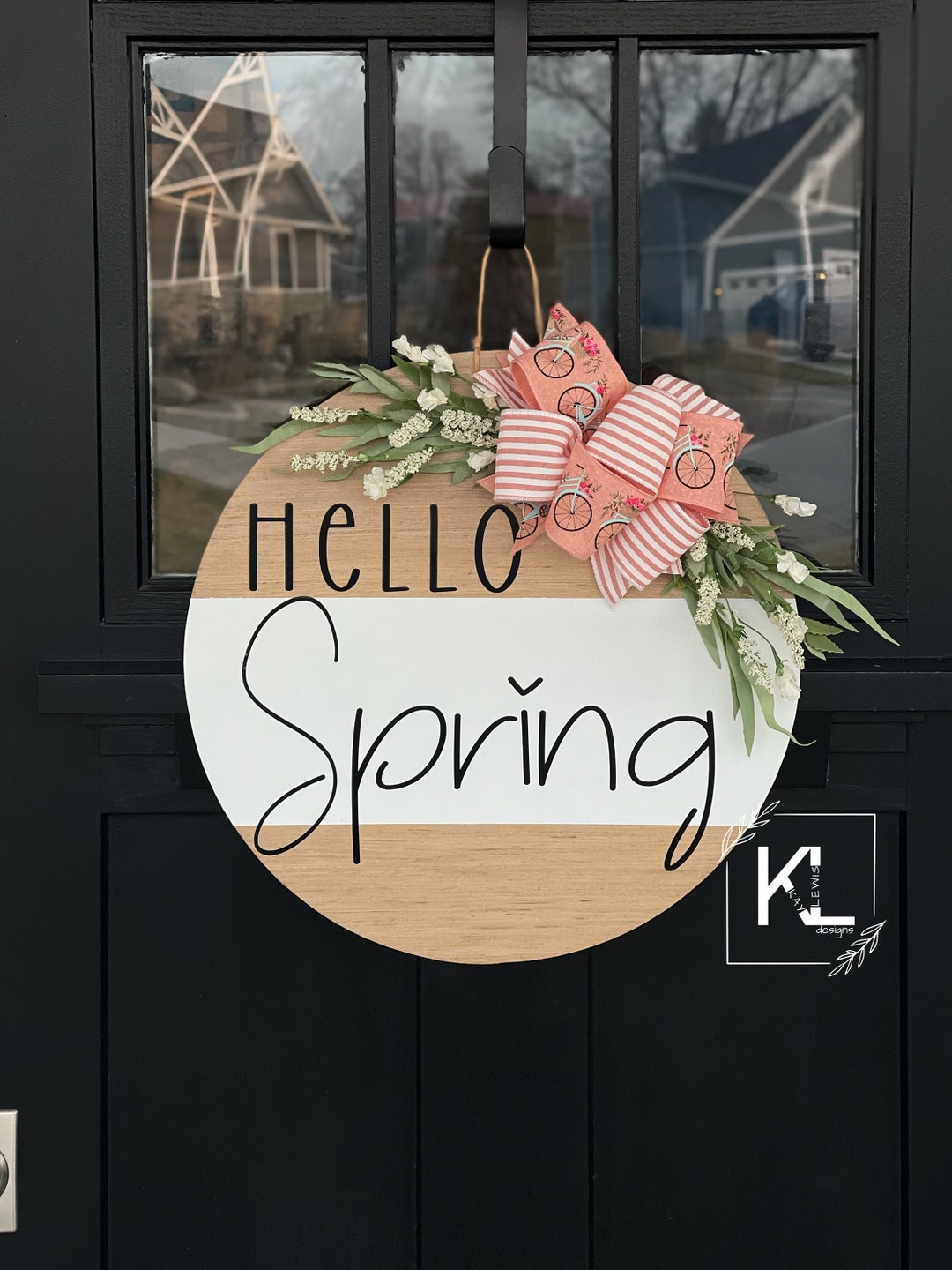 Hello Spring Door Hanger | Easter Door Hanger | Front Door Decor ...