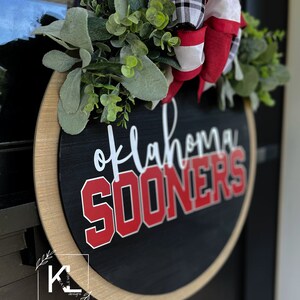 Oklahoma Sooners Front Door Decor | Boomer Sooner Sign | OU Wreath | OU ...