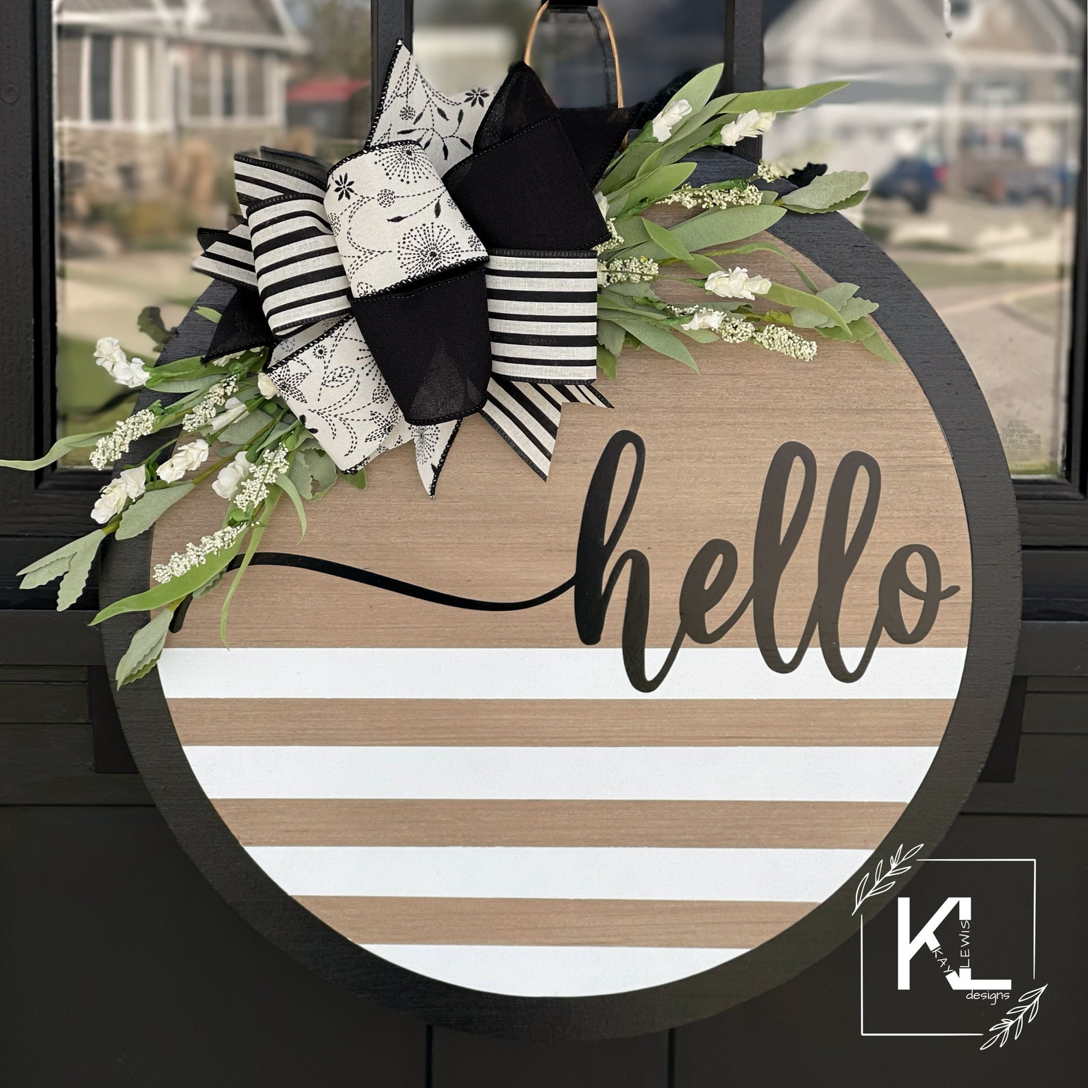 Front Door Decor | Hello Door Hanger | Hi Sign | Personalized | Front ...