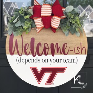 Front Door Decor | Virginia Tech Hokies Sign | Sports Sign | Football ...