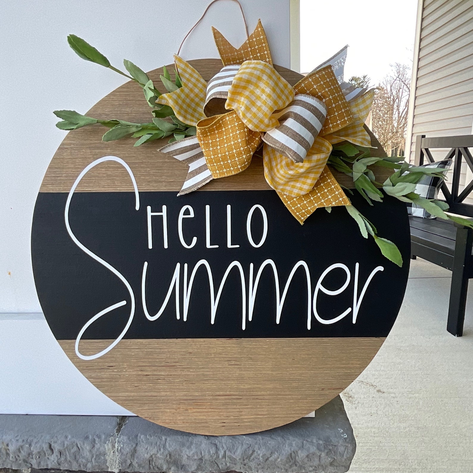 Hello Summer Door Hanger Hello Summer Door Sign Hello - Etsy