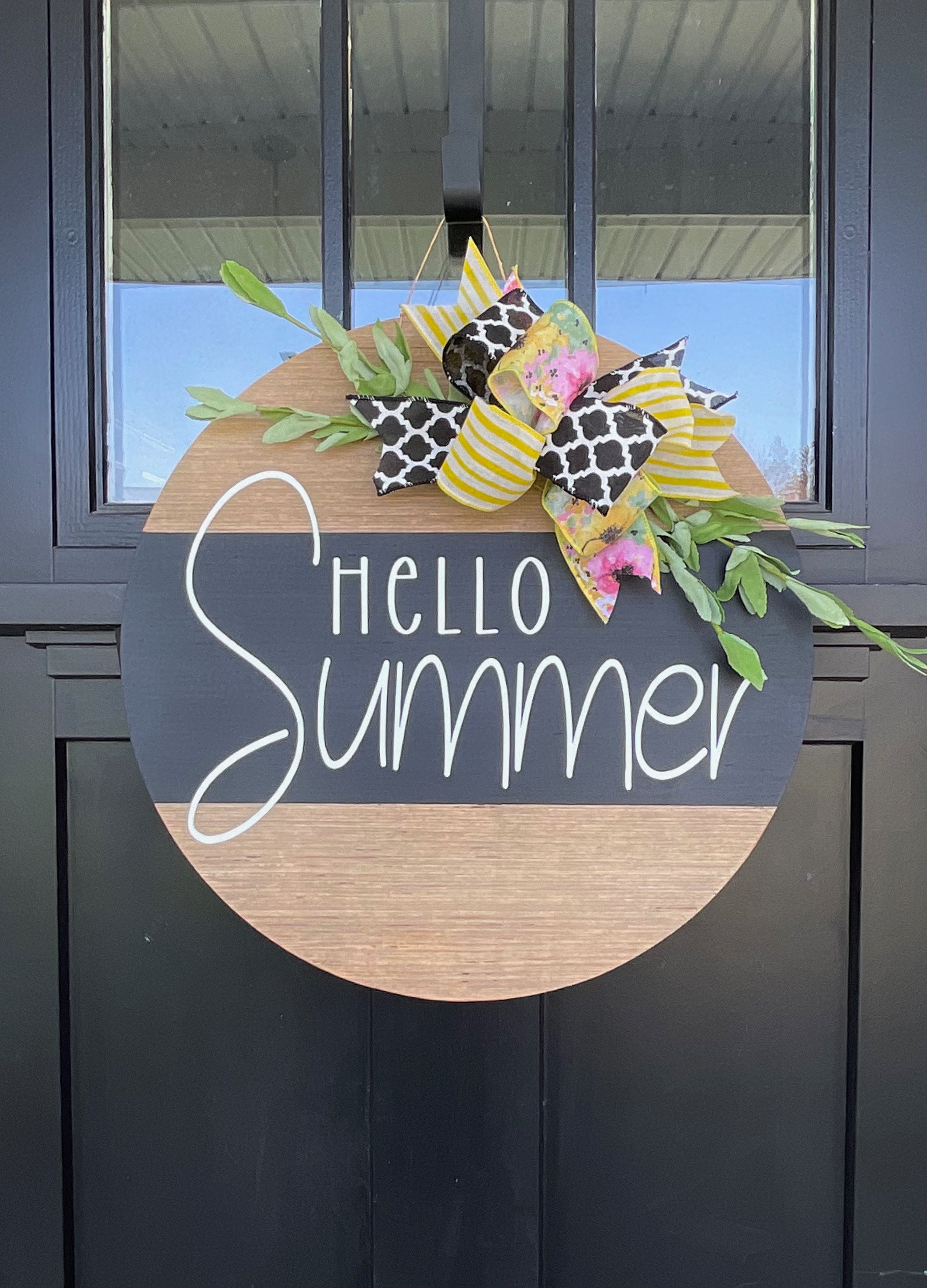 Hello Summer Door Hanger Hello Summer Door Sign Hello - Etsy
