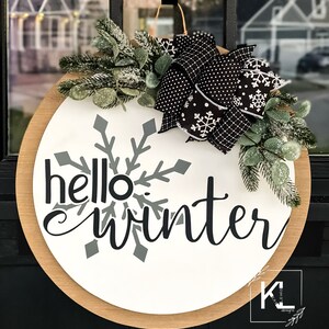Winter Front Door Decor | Let It Snow | Snowflake Front Door Wreath ...